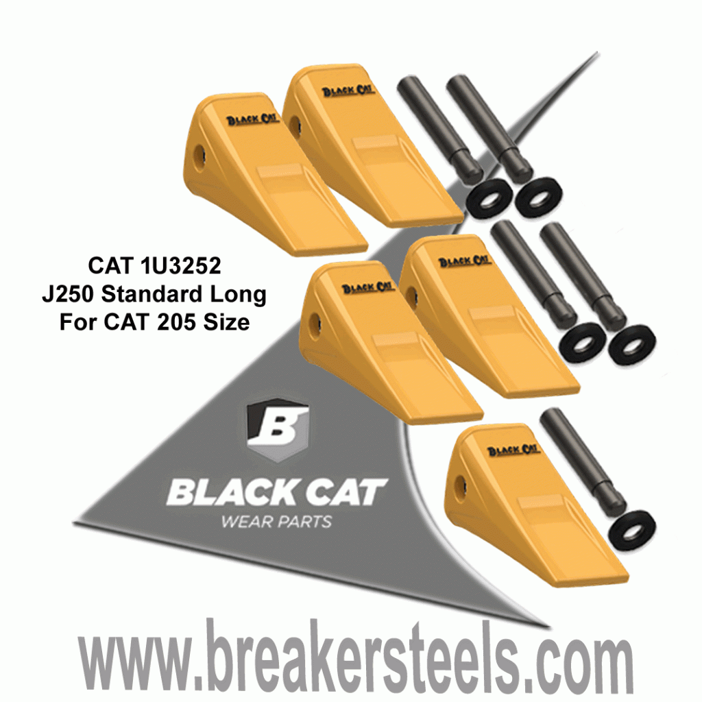 Bucket Teeth CAT 205 Set of 5 Teeth Standard Long J250 SL Set ...